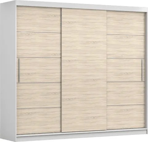 IDZ Šatní skříň ALBA II bez zrcadla, 250 cm Barva dřeva: Černá + Bílá