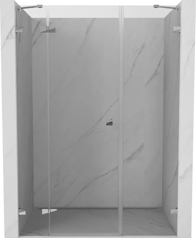 Mexen Lunar, levé otočné sprchové dveře 140 cm, čiré sklo, chromový profil, 834S-140-050-01-00-L