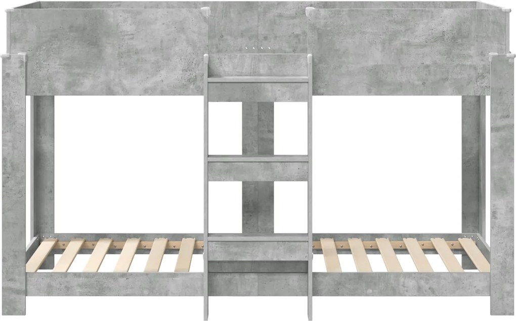 Patrová postel pro děti Betonově šedá 75 x 190 cm 3410542