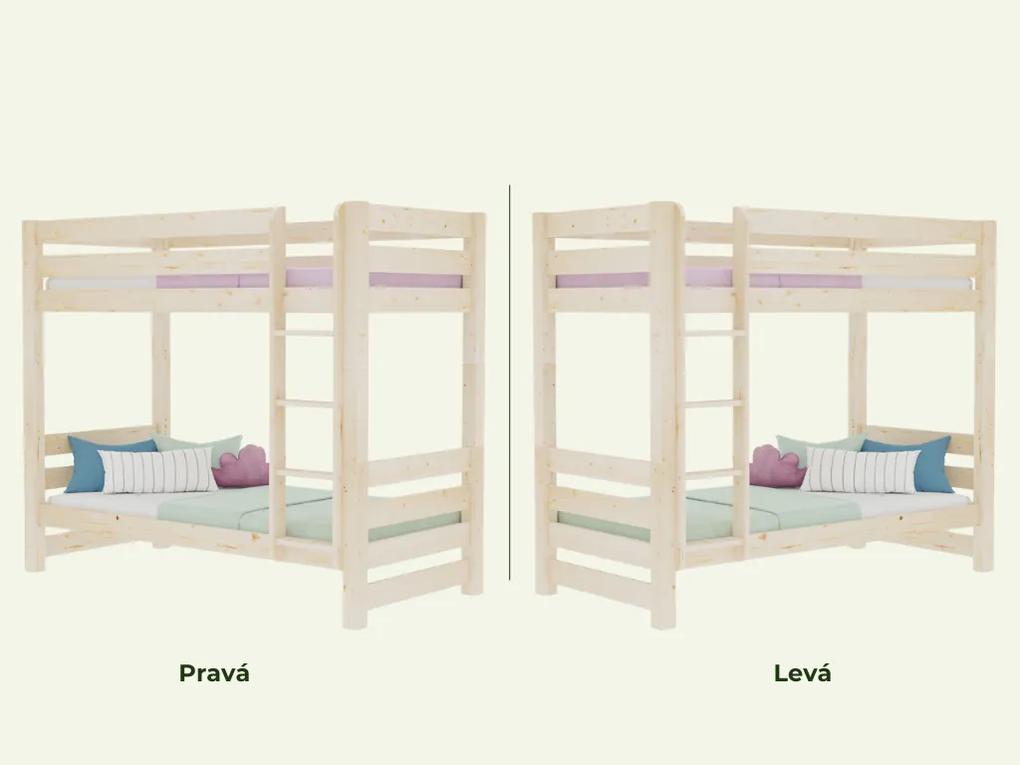 Tartak Meble Dřevěná patrová postel ATLAS pro děti 90x200 cm Zvolte barvu: Bílá, Zvolte šuplík: Bez šuplíku, Zvolte zábranu: Bez spodní zábrany