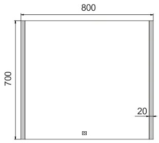 LED zrcadlo 11003V, 800x700