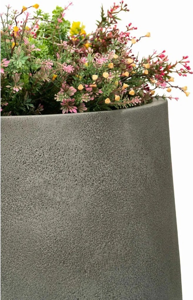 Designový květináč NEXORA, sklolaminát, 54x48 cm, šedý