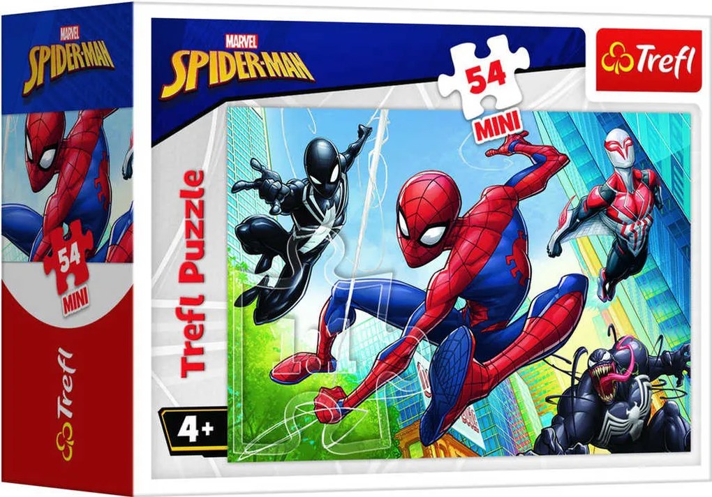 TREFL PUZZLE Spiderman Proti padouchům mini 20x13cm 54 dílků 4 druhy tr154164