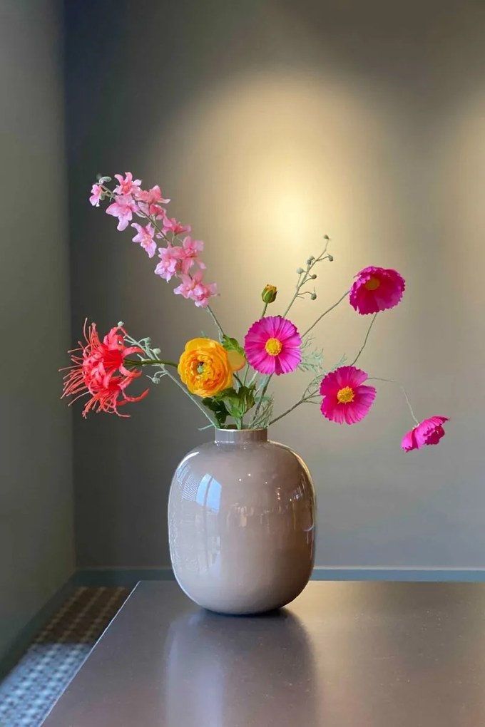 Pip Studio velká kovová váza 32cm, šedohnědá (Velká kovová váza v šedohnědé barvě)