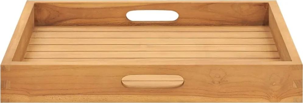 vidaXL Servírovací podnos 50 x 50 cm masivní teakové dřevo [315457]
