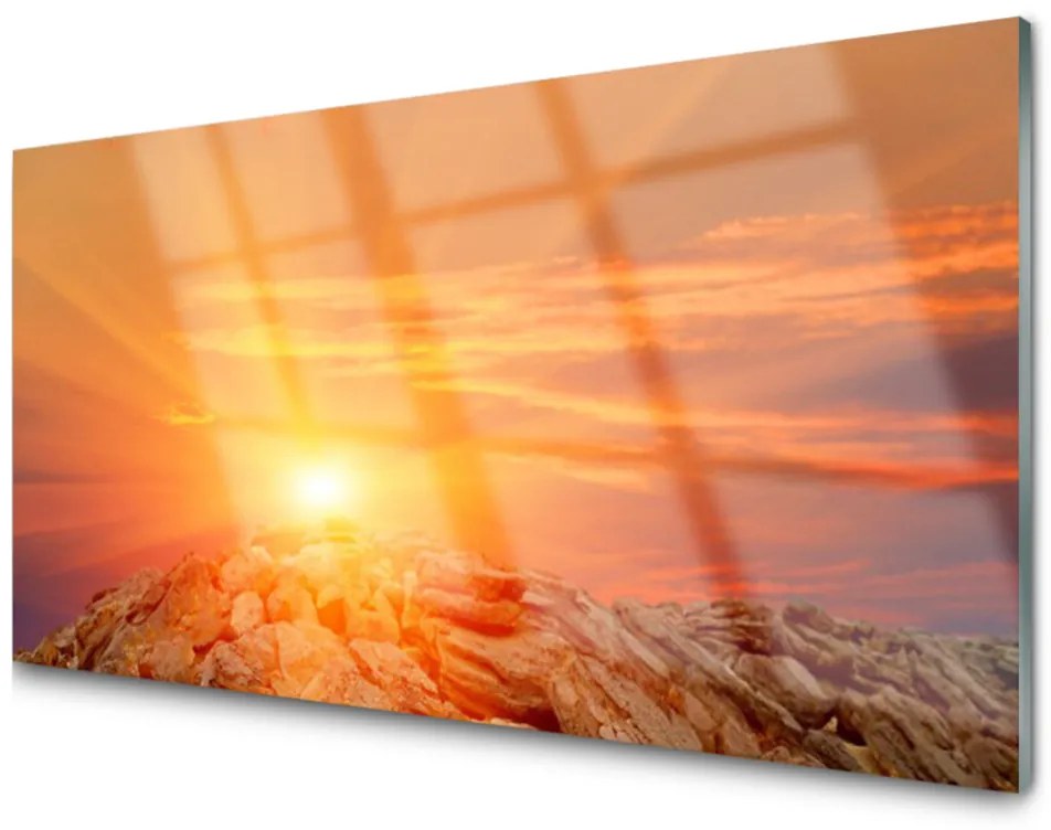 Plexisklo obraz Slunce Nebe Hora Krajina