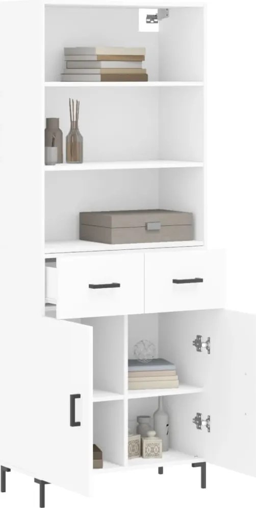 Skříň highboard bílá 69,5 x 34 x 180 cm kompozitní dřevo 3200513