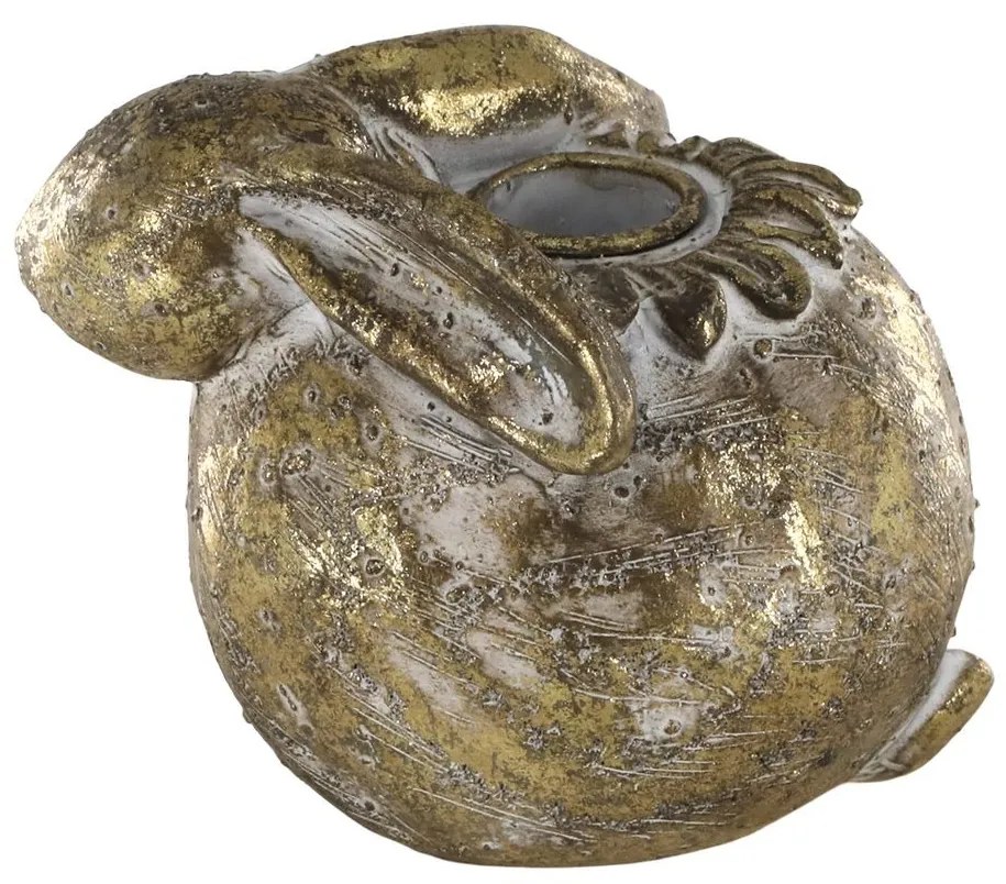 Mosazný antik svícen králík na úzkou svíčku Rabbi - 11*8*9 cm