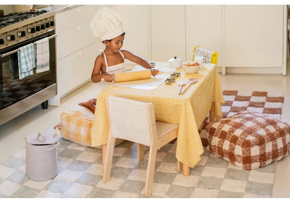 Hnědý dětský sedací vak Vichy Toffee – Lorena Canals