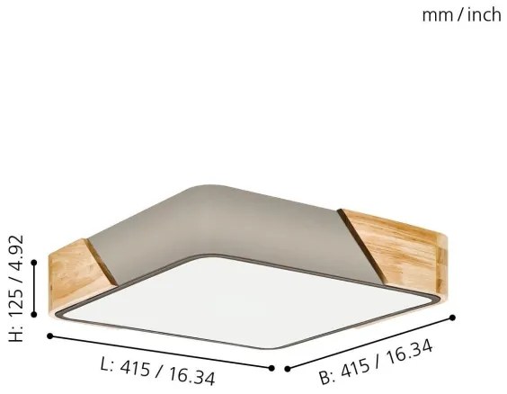 Eglo 99462 - Stropní svítidlo GRIMALDINO 2xE27/28W/230V