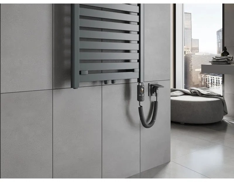Mexen Uran, elektrické topné těleso 1800x600 mm + topná tyč 900 W, antracitová, W105-1800-600-2900-66