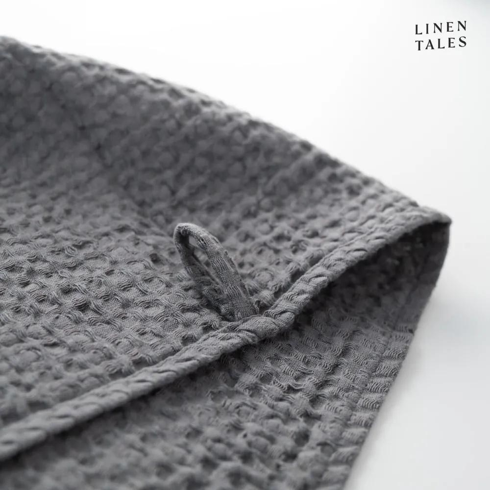 Tmavě šedý ručník 50x70 cm Honeycomb – Linen Tales