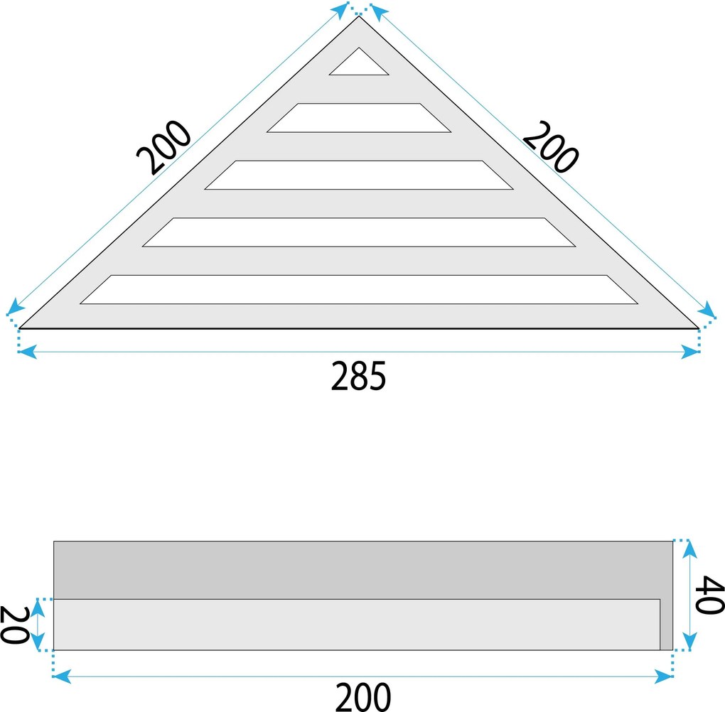 Rea Rea, koupelnová police 285x145x40 mm, model SF07, broušená měď, REA-05610