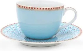 Pip Studio Floral Espresso šálek s podšálkem modry 120ml