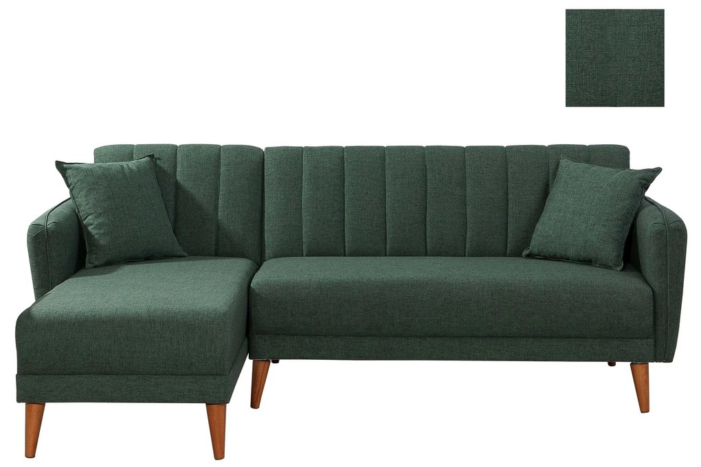 Atelier del sofa Rozkládací rohová pohovka AQUA tmavě zelená levý roh 867UNQ1405