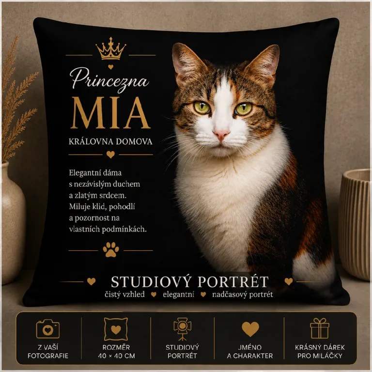 Personalizovaný polštář s mazlíčkem z fotografie – 45 × 45 cm Styl:: Steampunk