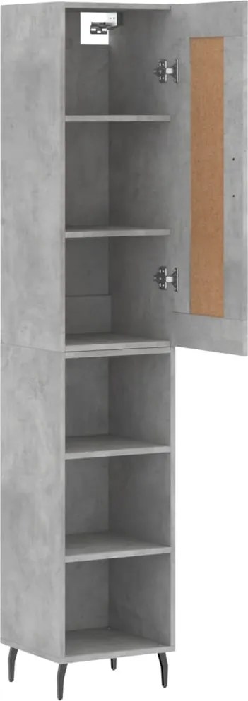 Skříň highboard betonově šedá 34,5x34x180 cm kompozitní dřevo 3200341