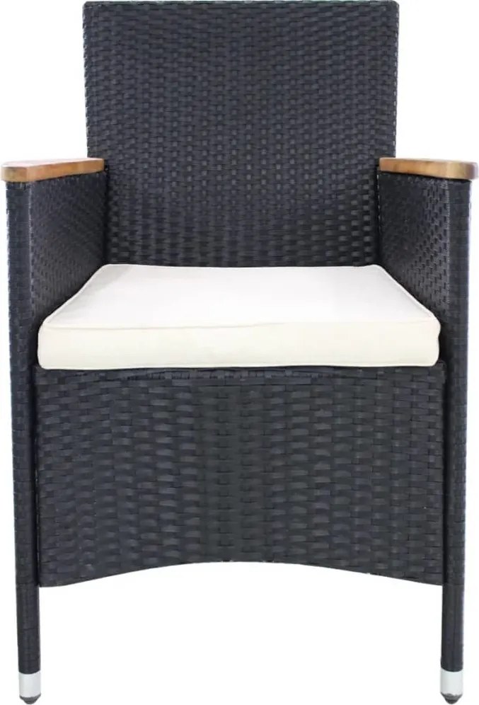 vidaXL Zahradní židle 2 ks s poduškami polyratan černé [42572]
