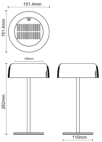 Zuma Line DT33111-LED Stm. solární nab. lampa BLUET LED/2,5W/2000 mAh IP44 černá