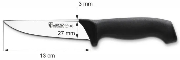 KOLIMAX Kuchyňský nůž JERO 13 cm/27 mm, rukojeť z černého elastomeru