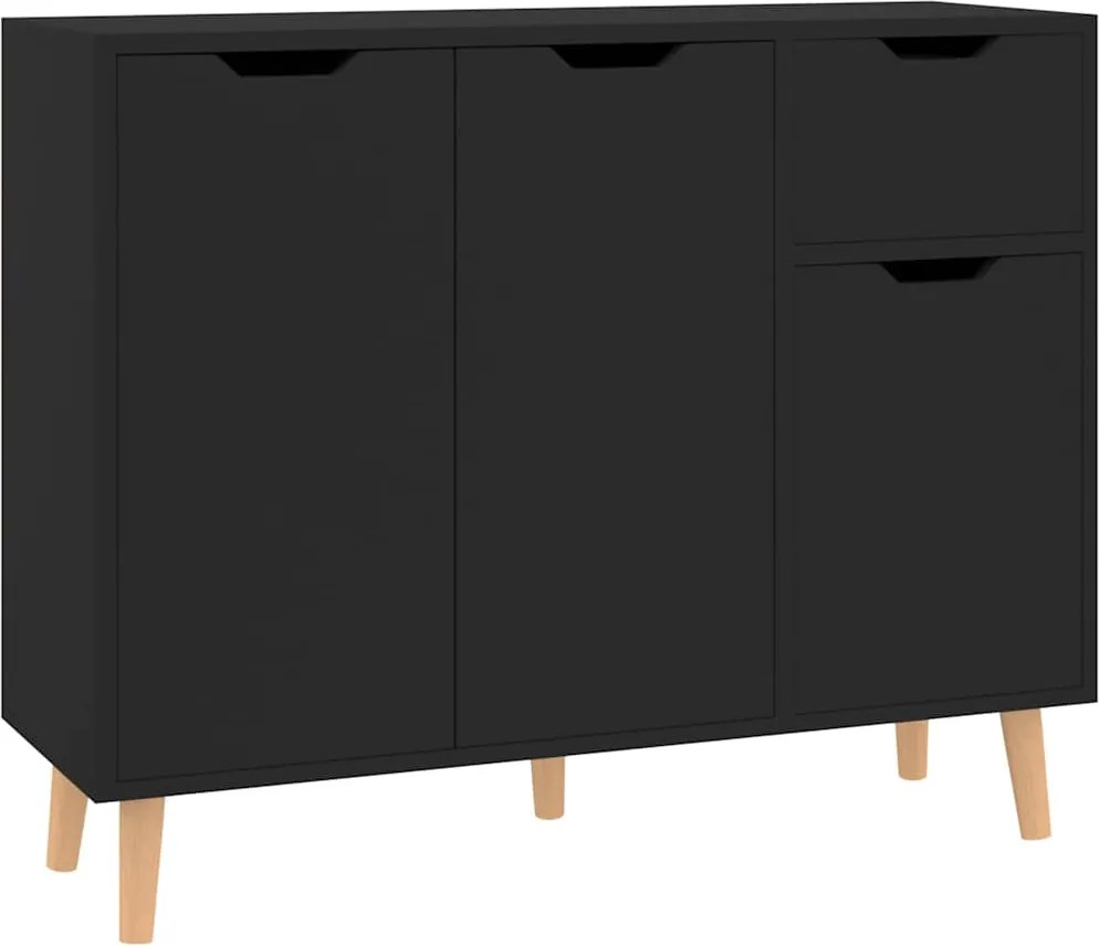 Příborník černý 90 x 30 x 72 cm kompozitní dřevo 326814