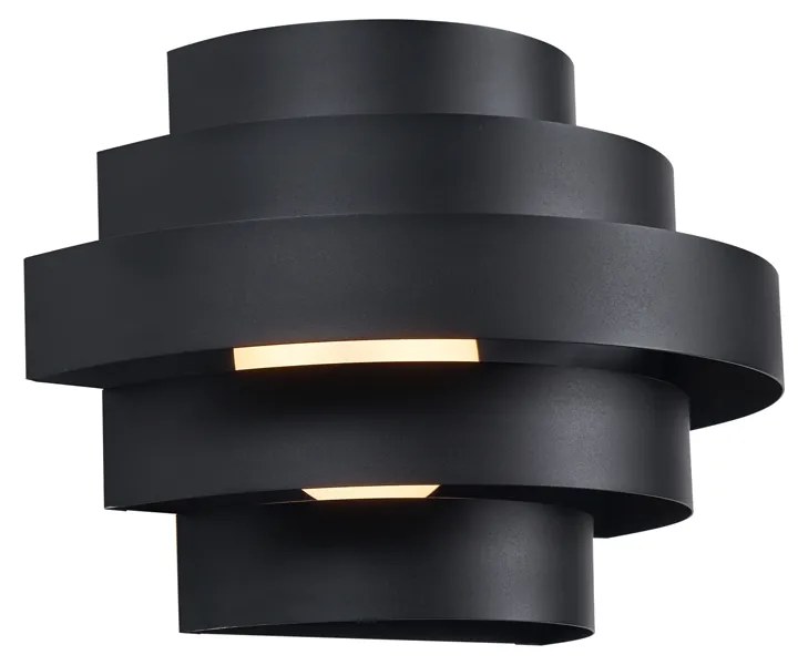 Moderní nástěnné svítidlo černé vč. LED s 3-stupňovým stmíváním - Lines
