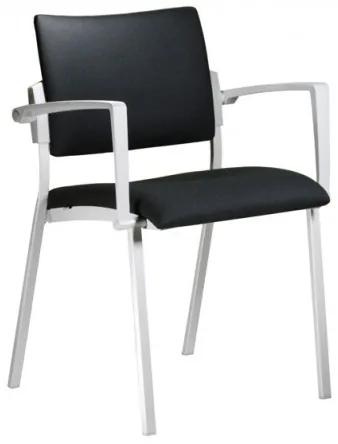 Alba Zdravotnická židle SQUARE šedý plast s područkami Barva kostry chromová kostra GALERIE - Čalounění Alba KŮŽE / KŮŽE