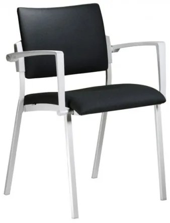 Alba Zdravotnická židle SQUARE šedý plast s područkami Barva kostry chromová kostra GALERIE - Čalounění Alba LÁTKY 2 / BONDAI, BOMBAY, FORTIS