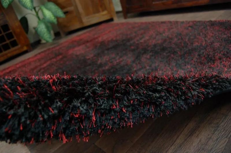 Kusový koberec SHAGGY NARIN černo-červený