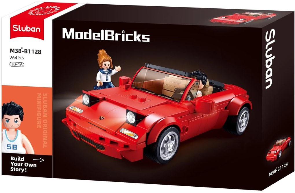Stavebnice sluban model bricks m38-b1128 sportovní vůz mx5