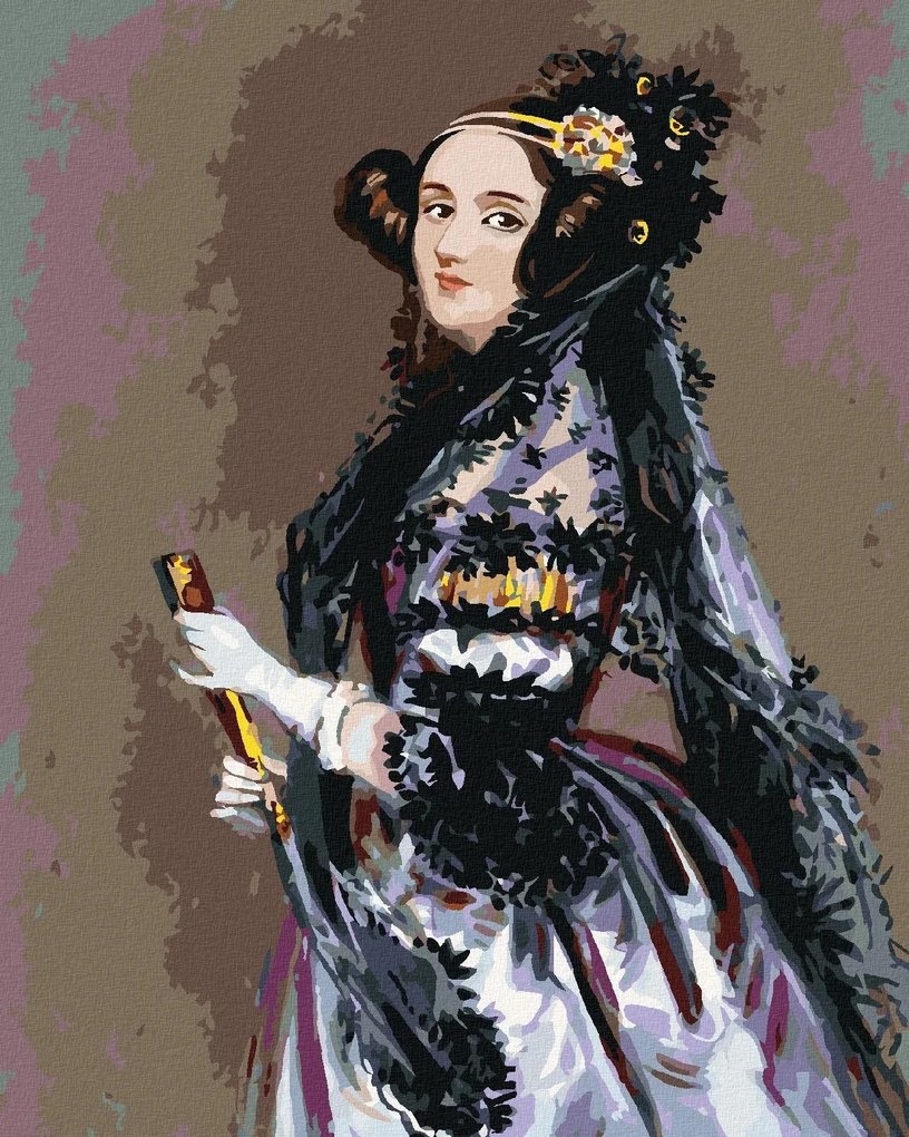 zuty zuty - malování podle čísel - portrét ada lovelace (alfred edward chalon), 40x50 cm, plátno+rám