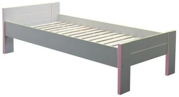 Dětská postel CR107, růžová-bílá BRADOP