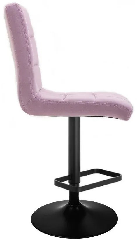 LuxuryForm DESIGN Barová židle TOLEDO VELUR na černé kulaté podstavě - levandule