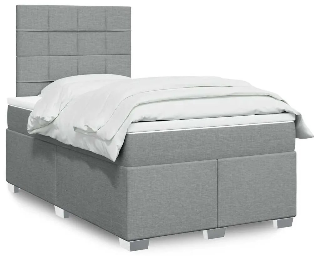 Box spring postel s matrací světle šedá 120 x 200 cm textil 3292755