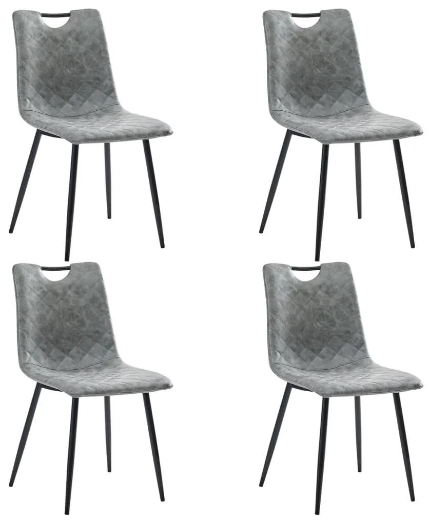 282610 vidaXL Jídelní židle 4 ks tmavě šedé umělá kůže
