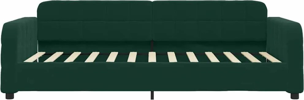 Válenda s přistýlkou a zásuvkami tmavě zelená 90 x 200 cm samet 3196979