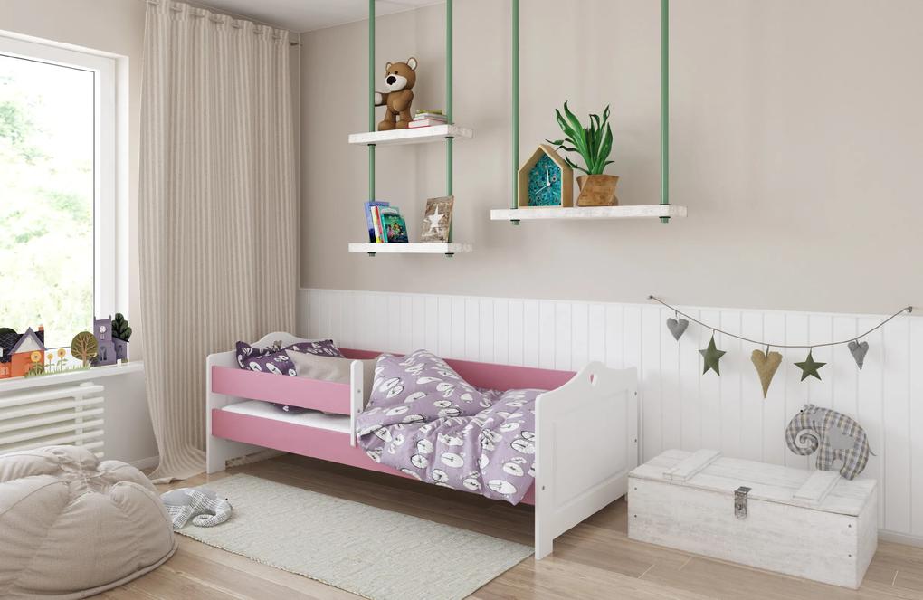 BabyBeds Dětská postel EMMA srdíčka Velikost postele: 160x80 cm, Barevné provedení: Bílá, Úložný prostor: Ne, bez úložného prostoru Bílá