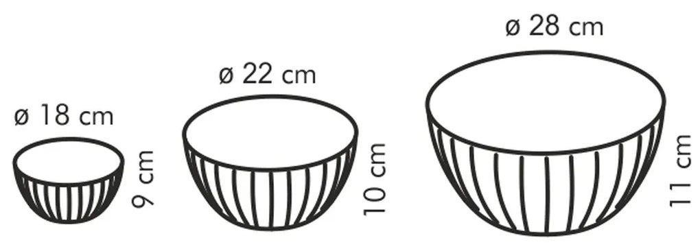 TESCOMA Mísy plastové DELÍCIA, sada 3 ks, žlutá