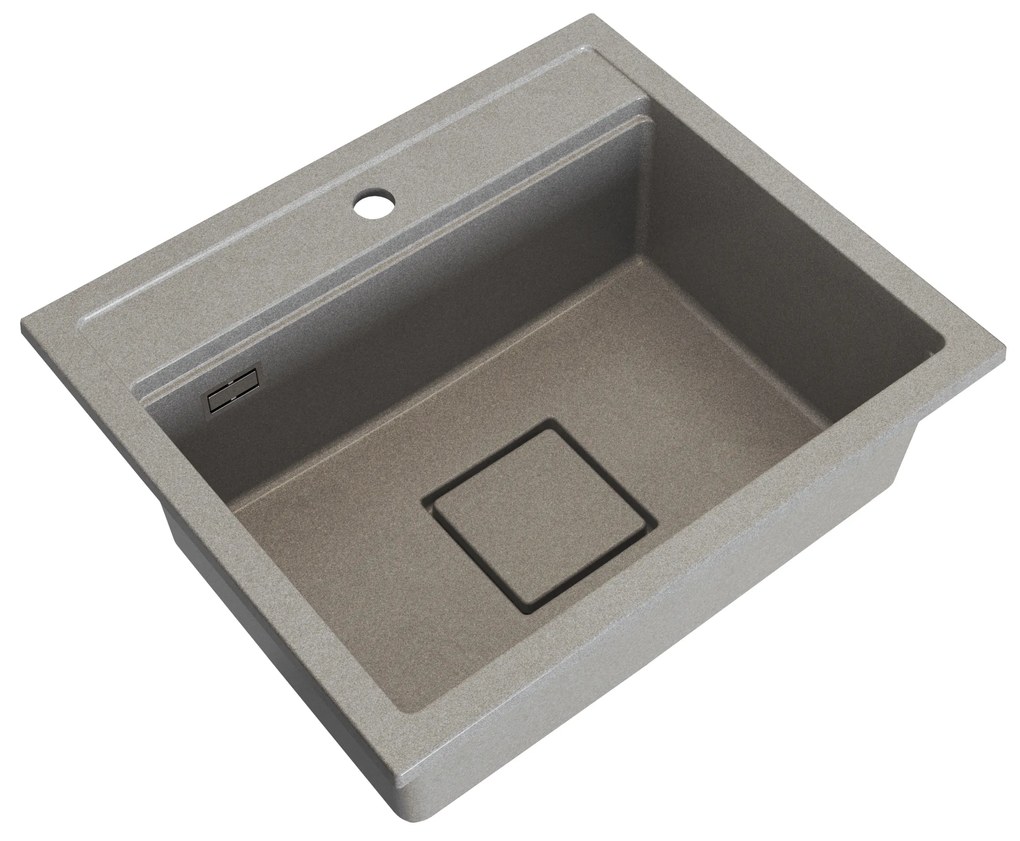 Gamma Quadro 5850, 1-komorový granitový dřez 580x495x220 mm, béžová, GMA-ZLE000231