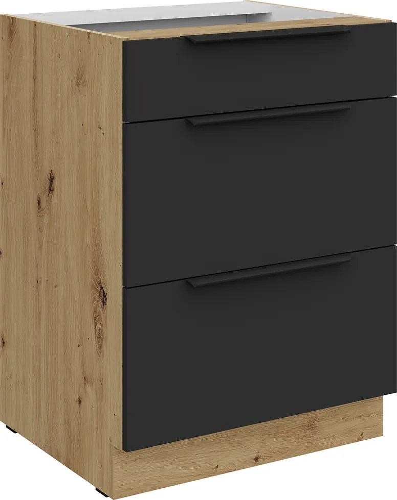 Kuchyňská linka ARIA ac | 255 cm | UNI dvířka | artisan/černá