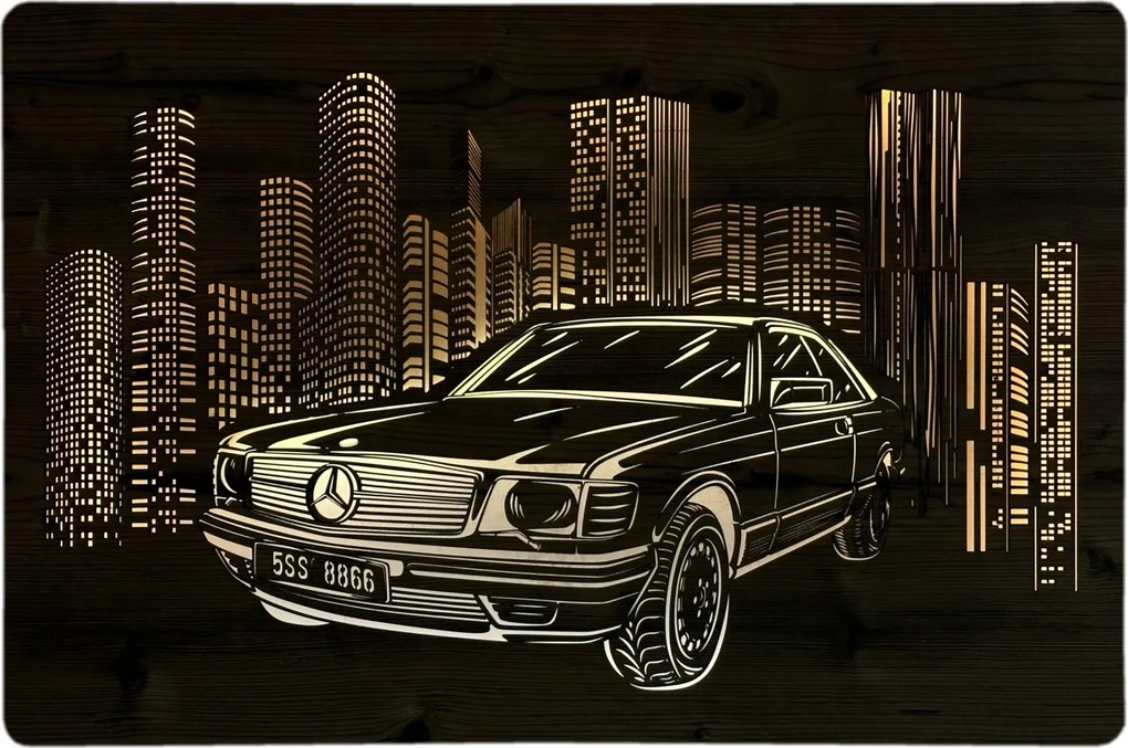 Li-Go "Mercedes Benz SLC" světelný obraz 230V 90x60 cm provedení povrchu: bříza