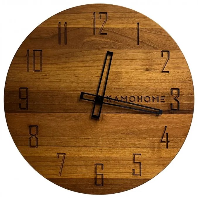 Kamohome Dřevěné nástěnné hodiny LYRA Průměr hodin: 30 cm, Materiál: Jasan