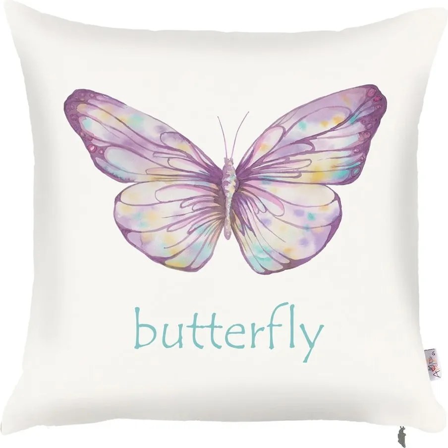 Povlak na polštář Mike & Co. NEW YORK Violet Butterfly, 43 x 43 cm
