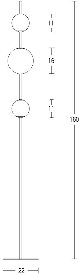 Zambelis 20135 stojací LED lampa černá, 12W, 3000K, 160cm