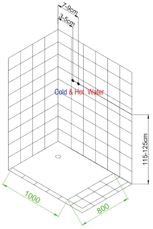 BPS-koupelny Hydromasážní box HYD-AL100 pravý, 100x80 cm, kartáčovaný chrom/transparent
