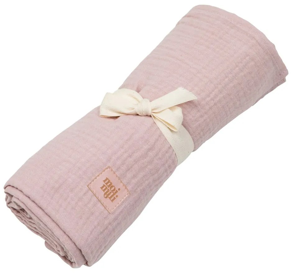 Růžová mušelínová dětská deka 100x100 cm Baby Pink - Moi Mili