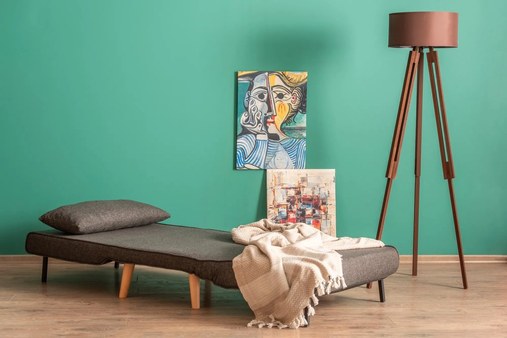 Hanah Home Rozkládací křeslo FOLDE tmavě šedé
