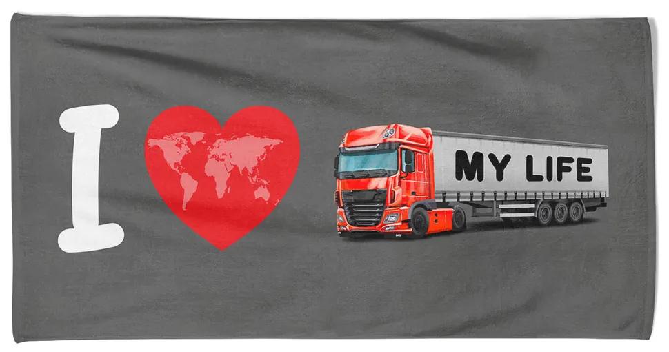 Osuška Kamion – my life (VÝBĚR BARVY) (Barva kamionu: Červená)