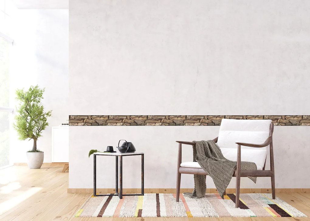 Samolepící bordura na zeď Pískové Cihly | 5 m x 13.8 cm | DWB8475