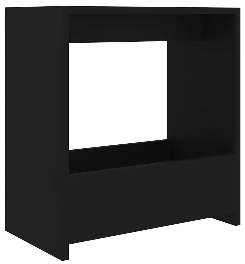 Odkládací stolek černý 50 x 26 x 50 cm dřevotříska - Default Title